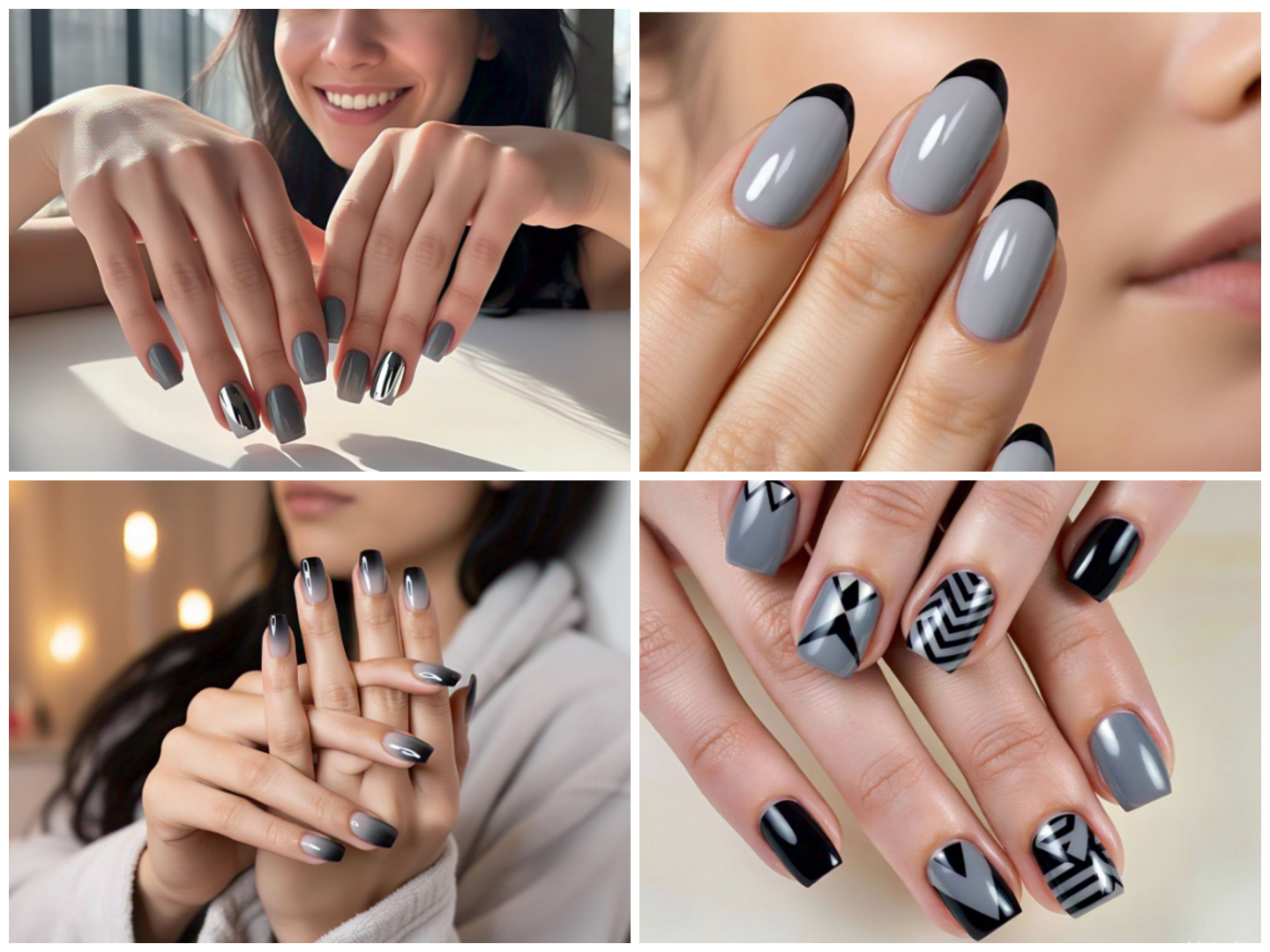 20 Grey & Black Nail Designs You’ll Want to Try Right Now (Complete ...