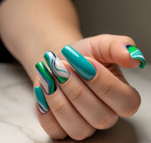 20 Unique Blue & Green Nail Designs to Transform Your Look