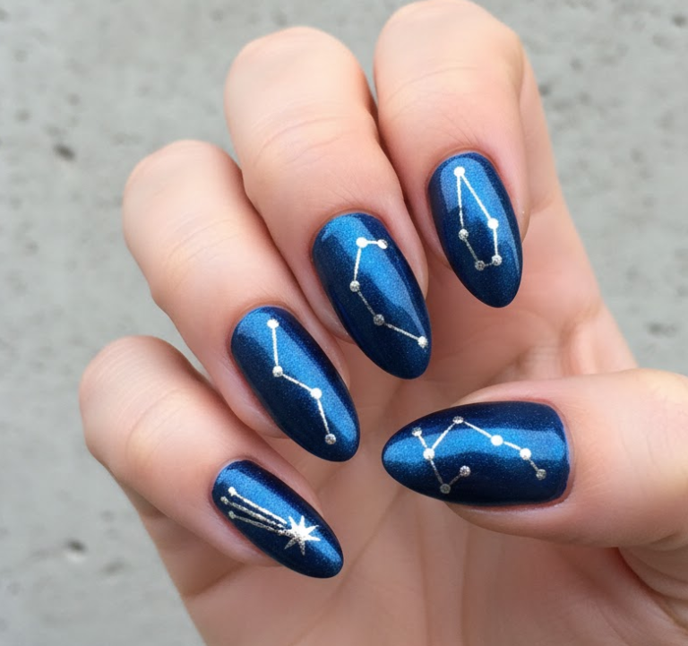 20 Eye-Catching Navy Blue Chrome Nails for a Rich Aesthetic